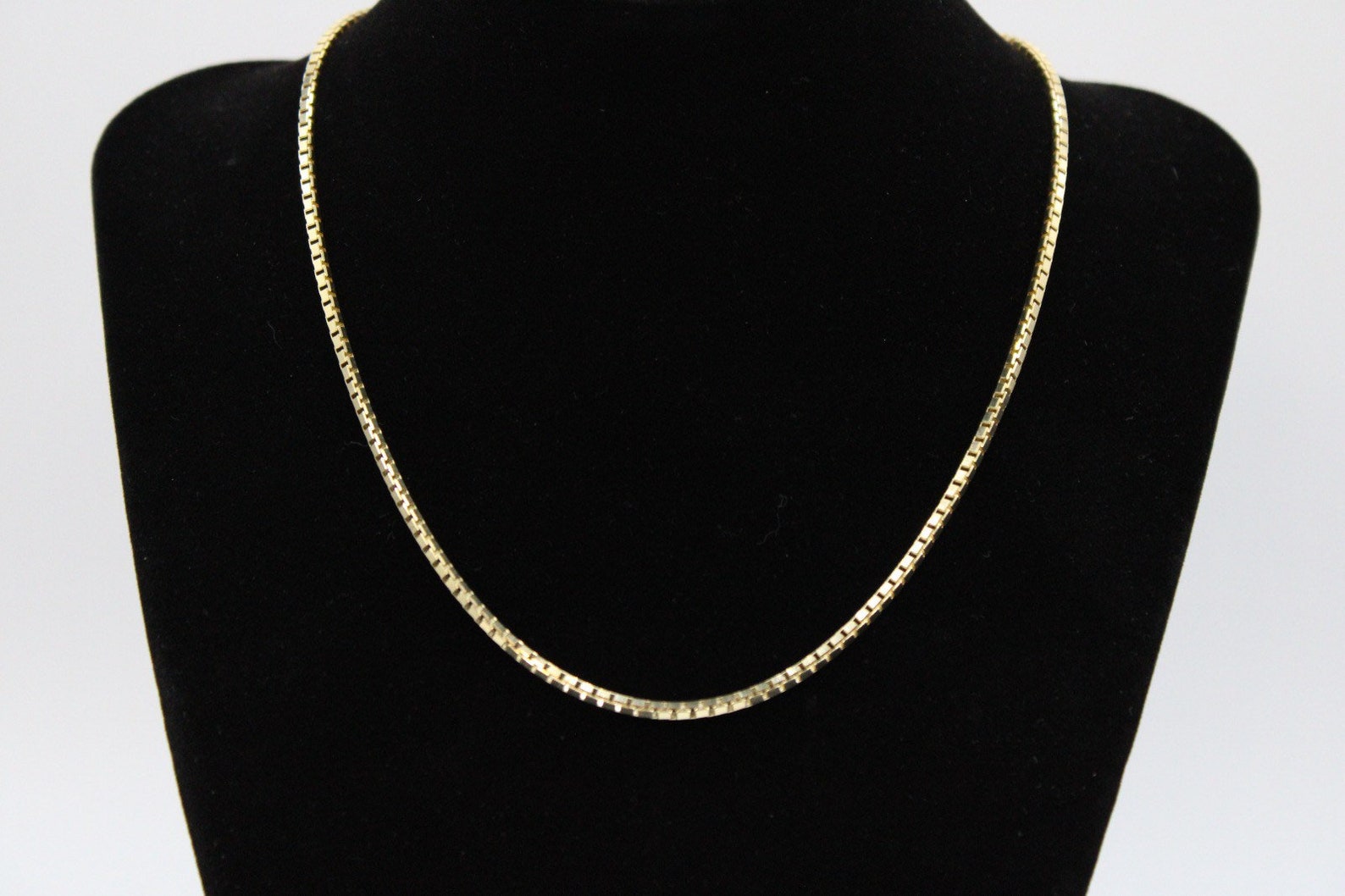 10K Solid Yellow Gold Box Chain Necklace 14 to 26 - Etsy