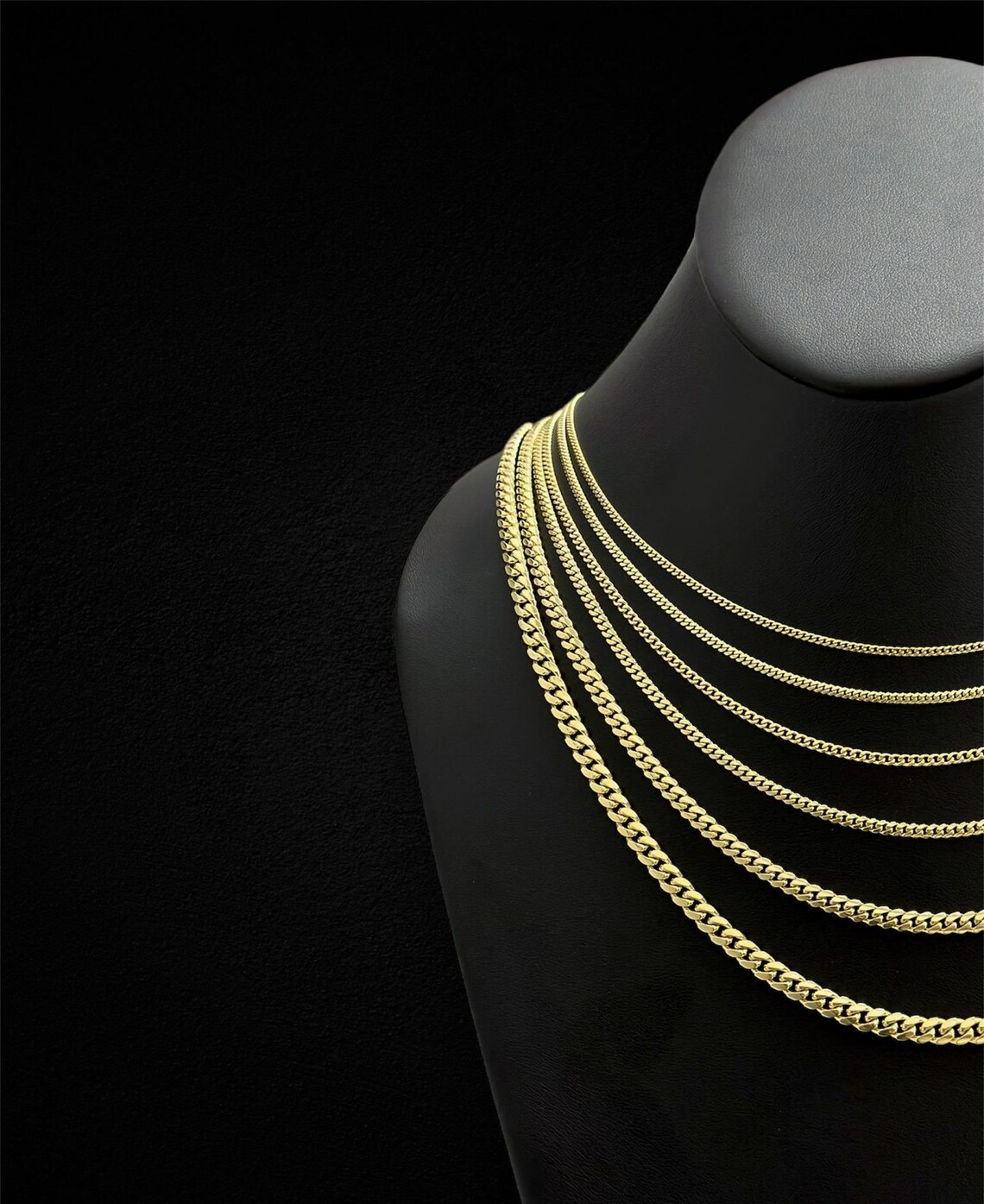 14k FULLY SOLID Gold Miami Cuban Link Chain Necklace 1.7mm-5mm, Real ...