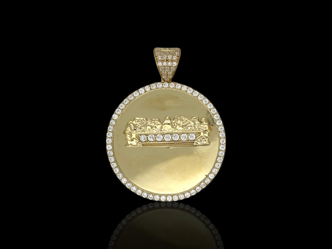 10K Yellow Gold Apostles Last Supper Charm/pendant, Authentic, Textured ...
