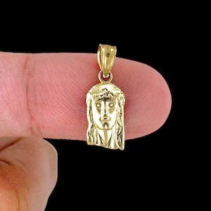 10K Solid Gold Jesus Face Pendant, Real Gold Jesus Face Pendant ...