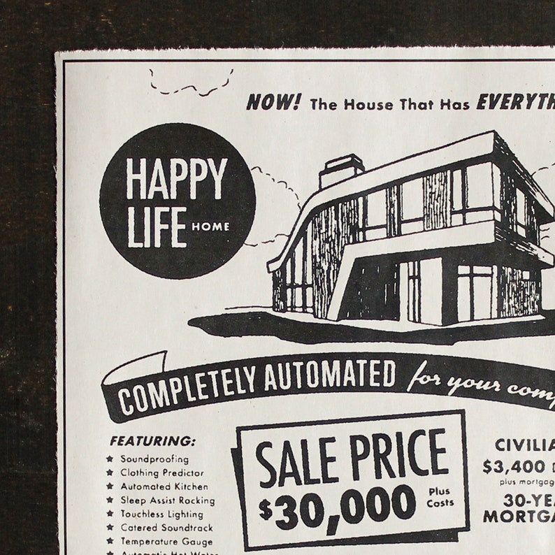 The Veldt Inspired Vintage Happy Home Newspaper Advertisement Print ...