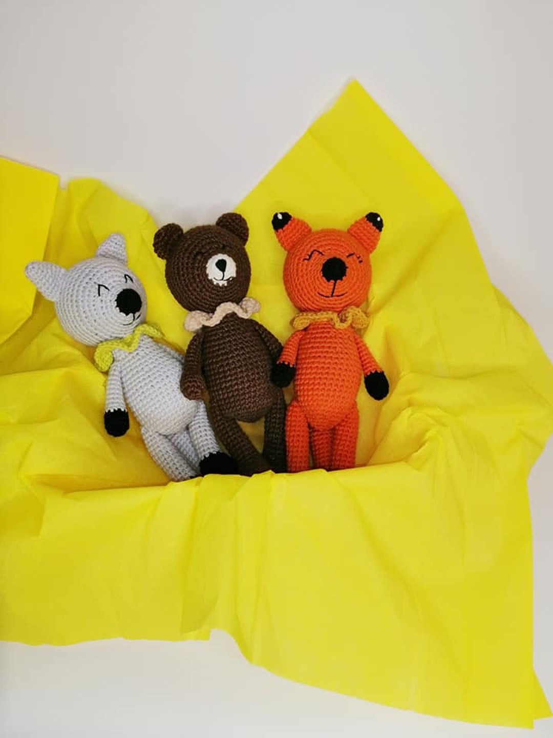 Forest Toys Fox Wolf Bear .gift Set for Triplets. Triplets Gifts ...
