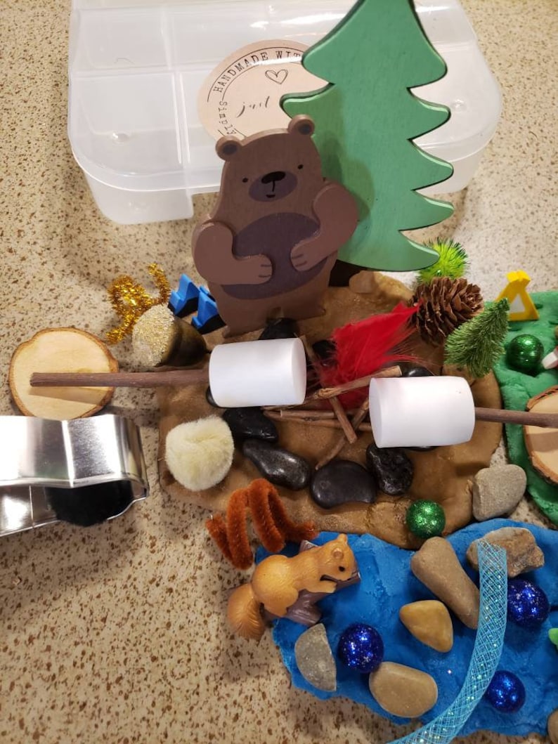 Camping Playdough Sensory Kit Pretend Play Animals - Etsy