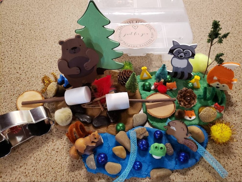 Camping Playdough Sensory Kit Pretend Play Animals - Etsy