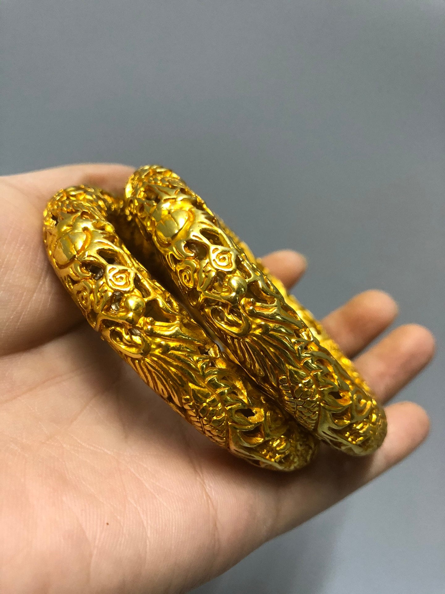 A Pair of Chinese Hand-carved Gilt Dragon and Phoenix - Etsy