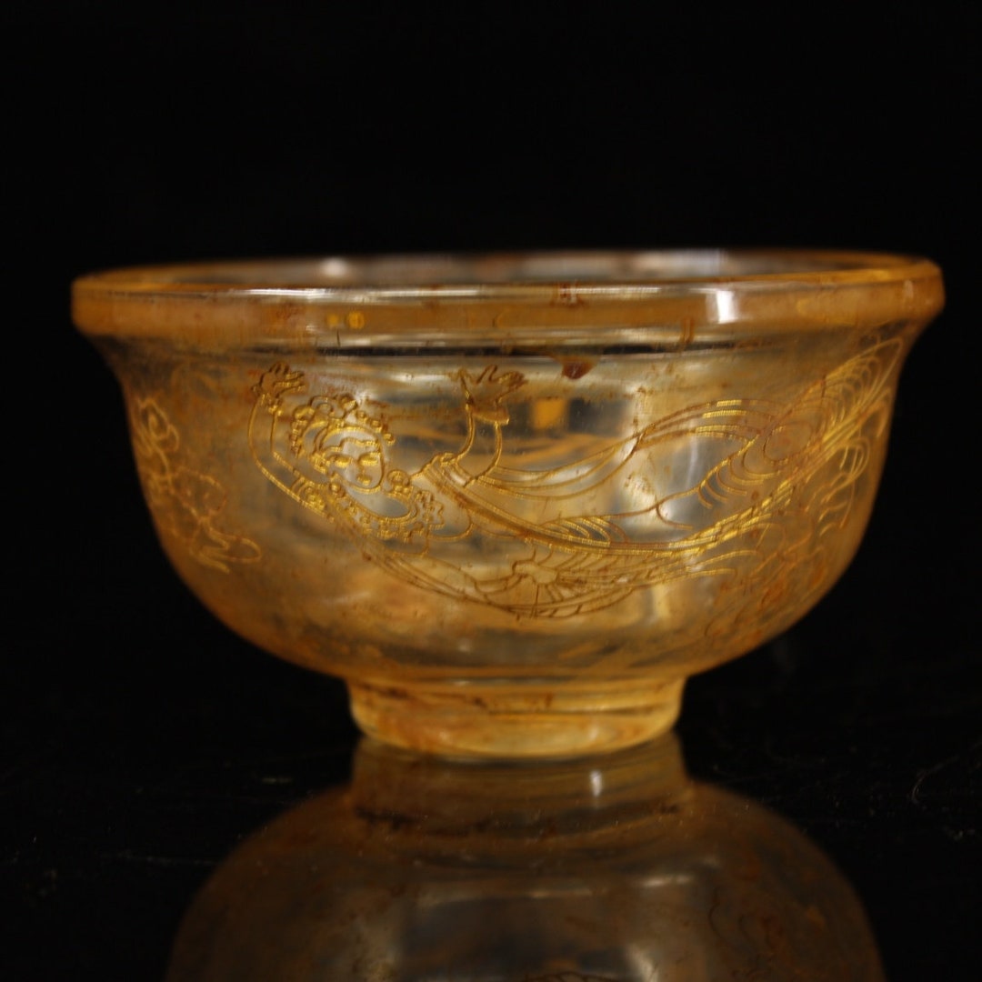 Chinese Hand-carved Tang Dynasty Crystal Gold-painted Bowl is Worth ...