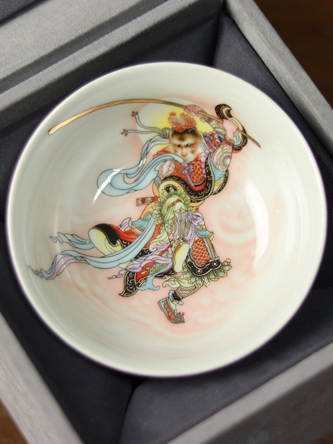 China Jingdezhen Hand-carved Pastel Monkey King Pu'er Cup - Etsy