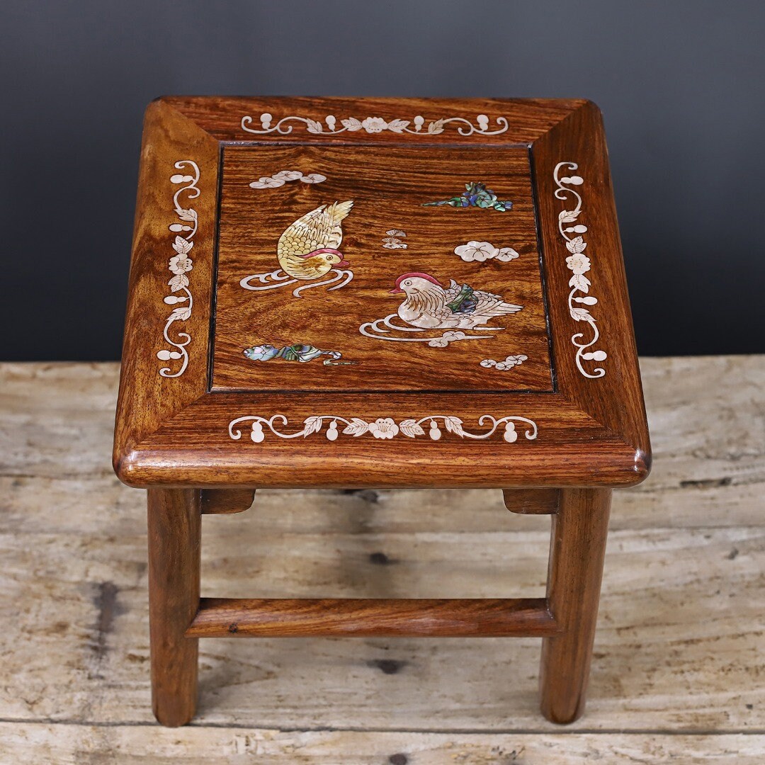 Chinese Handmade Statues Made of Rosewood Inlaid With Rich and Noble ...