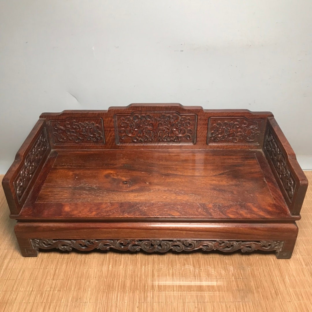 Chinese Handmade Statue Rosewood Arhat Bed Decoration, With Collection ...