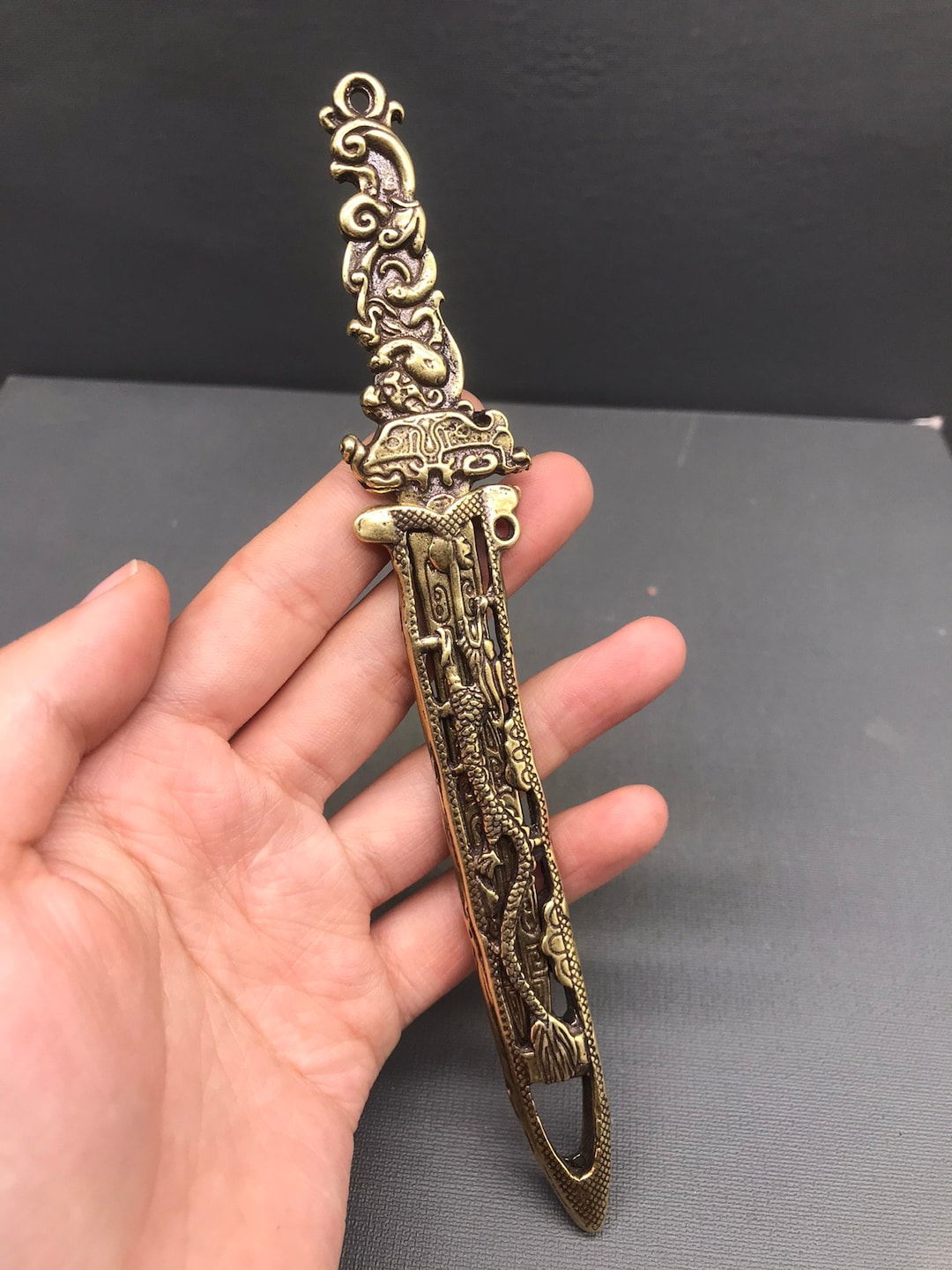 Chinese Antique Pure Handmade Pure Copper Small Sword to Ward - Etsy