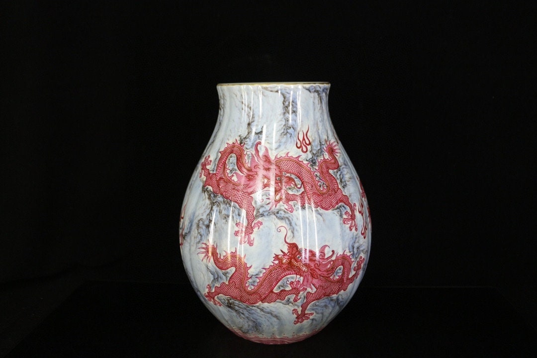 Chinese Handmade Figurines Ceramic Powder Colored Rouge Red - Etsy