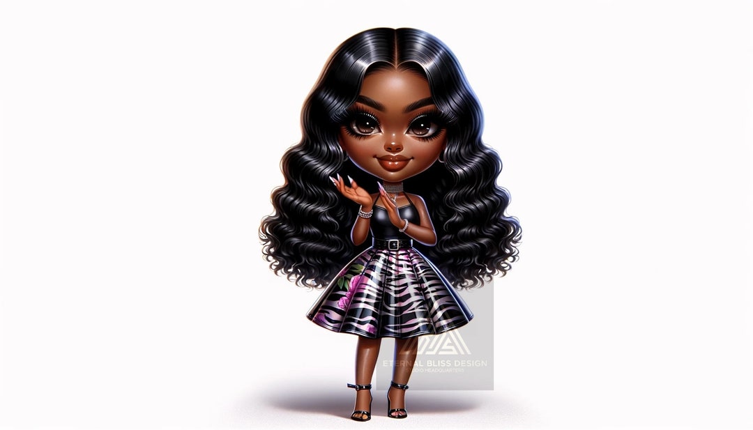Cute African-american Chibi Woman - Etsy