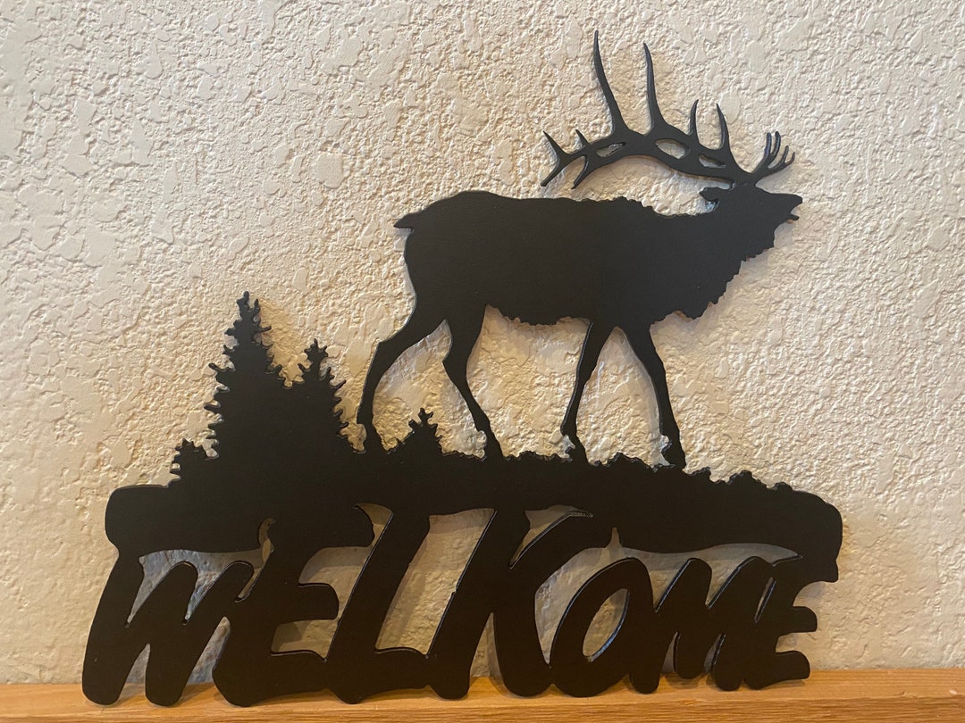 Metal Elk Welcome Sign - Etsy