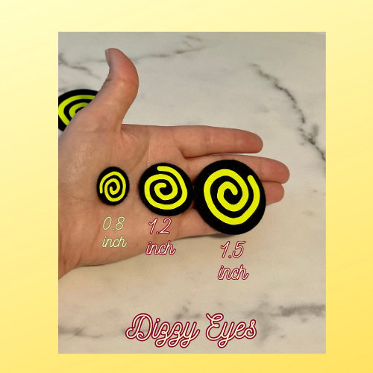 Creepy Dizzy Felt Eyes for Halloween Crochet Plush & Amigurumi, Set of ...