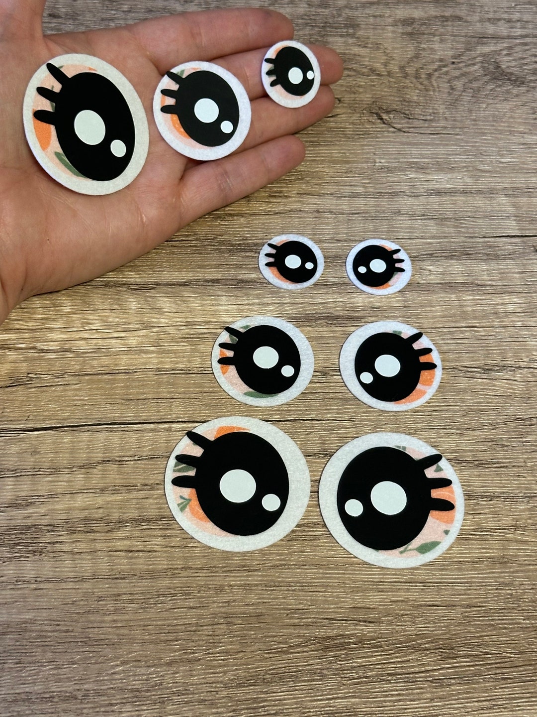 Felt Eyes Kawaii Doll for Amigurumi, Felt Eyes With Lashes, Felt Eyes ...