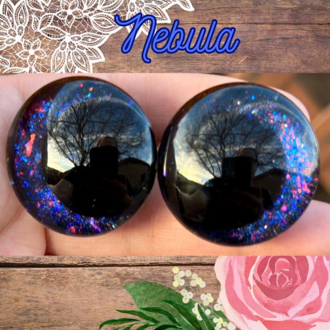 Hand Painted Broken Effect Safety Eyes, Kawaii Offset Pupils, Nebula (1 ...