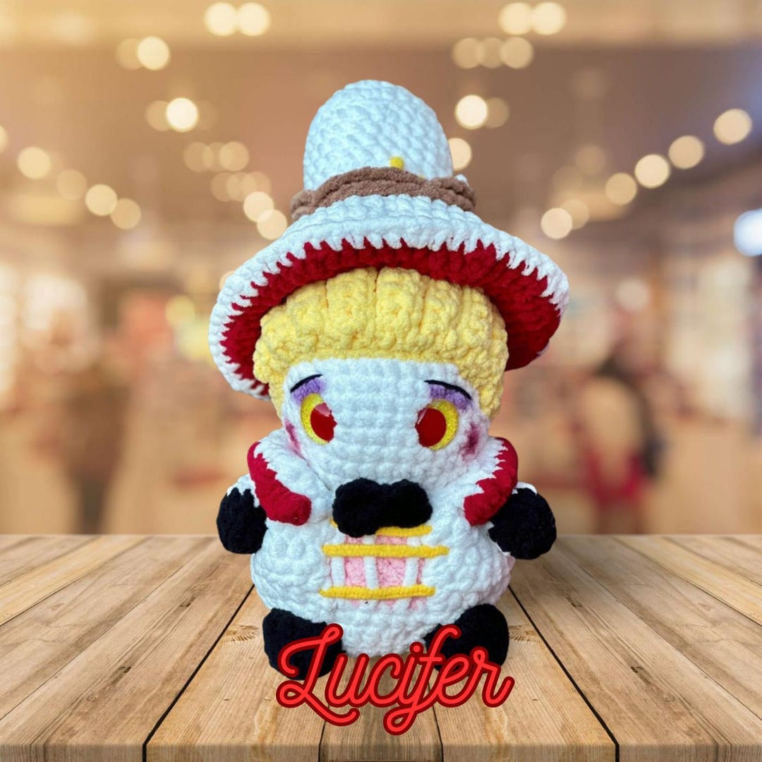 Lucifer Crochet Plush, Hazbin Hotel, Handmade Blanket Yarn Plushie - Etsy