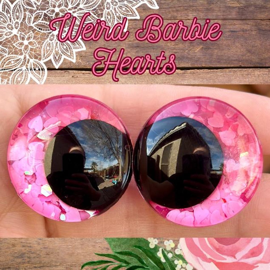 Hand Painted Glitter Safety Eyes, Kawaii Offset Pupils, Weird Barbie ...