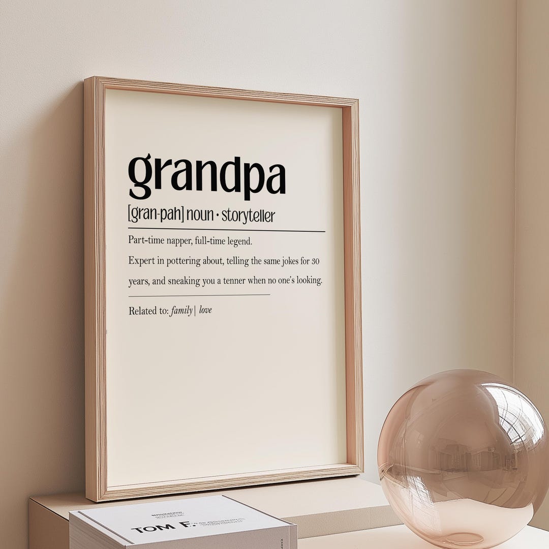 Grandpa Definition Wall Art, Storyteller Print, Digital Download ...