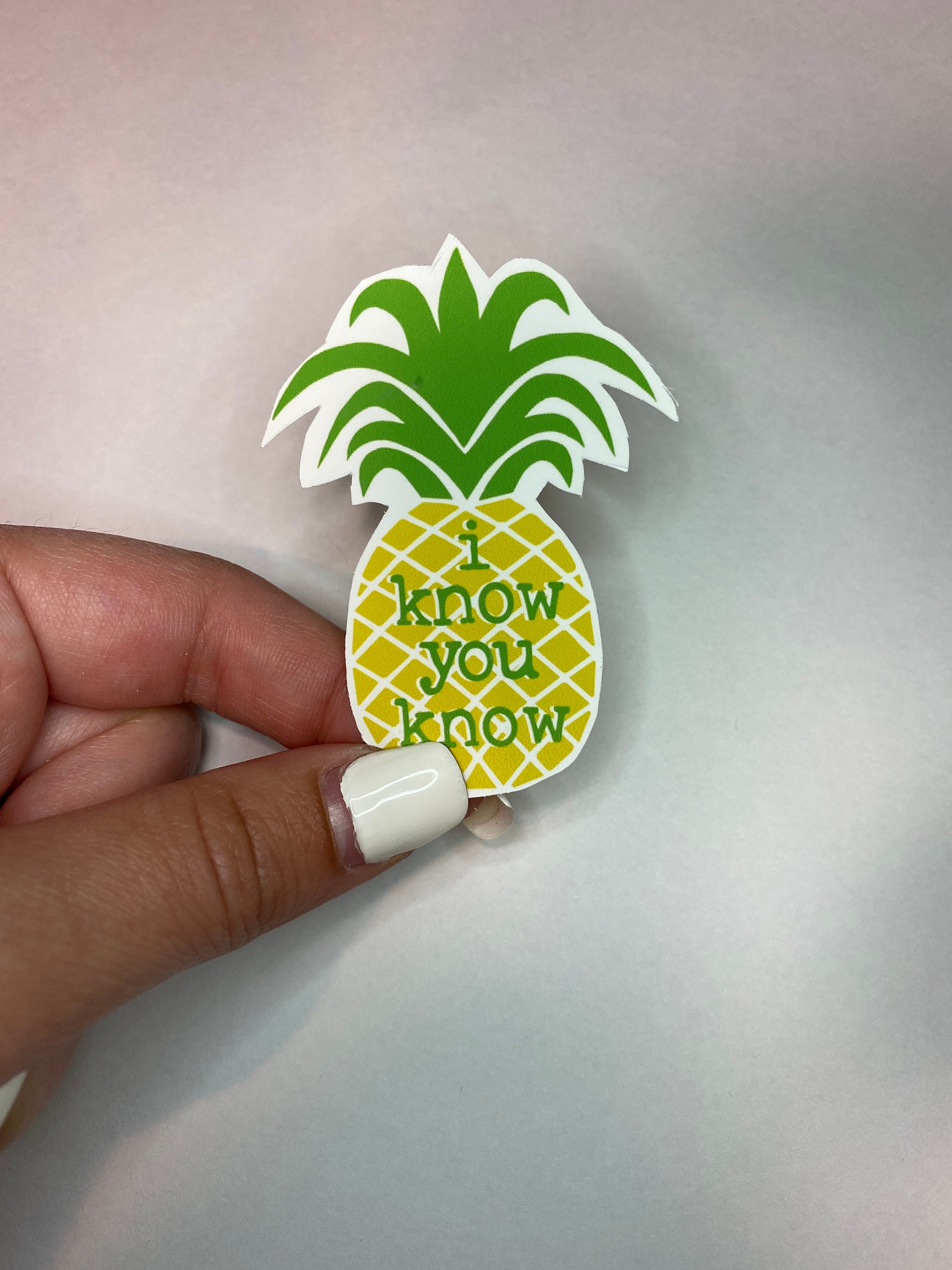 Matte Psych Inspired Pineapple Sticker, Water Bottle Sticker, Computer ...