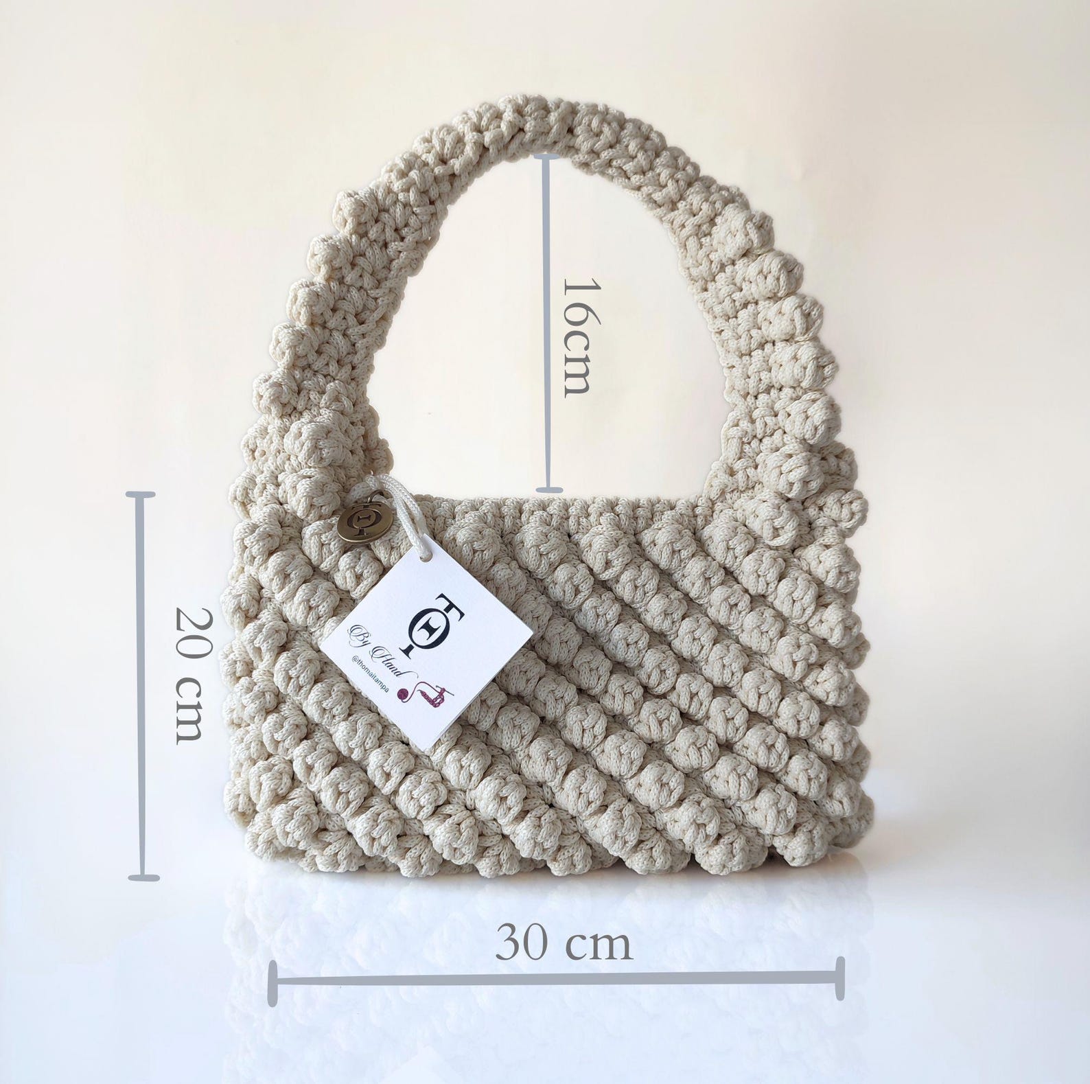 Bold Finesse Hand-knitted Bag, Off-white Versatile Bubble Shoulder Bag ...