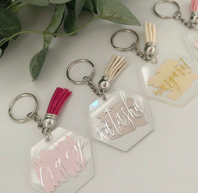 Personalised Acrylic Keyring Circular | Etsy