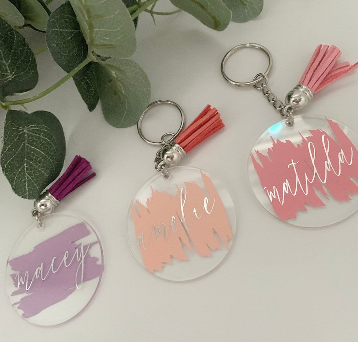 Personalised Acrylic Keyring Circular | Etsy