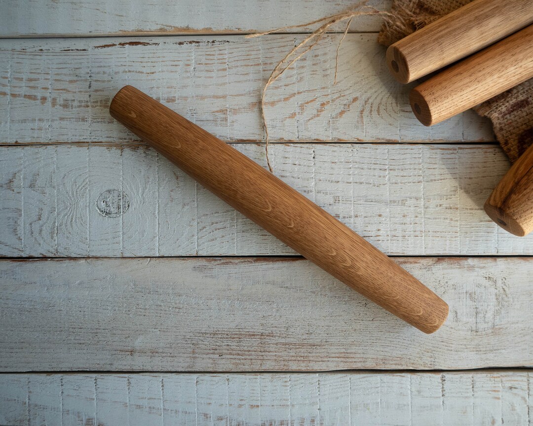 Tapered French Rolling Pin, 10-inch Short Oak Pin, Handcrafted Gift for ...