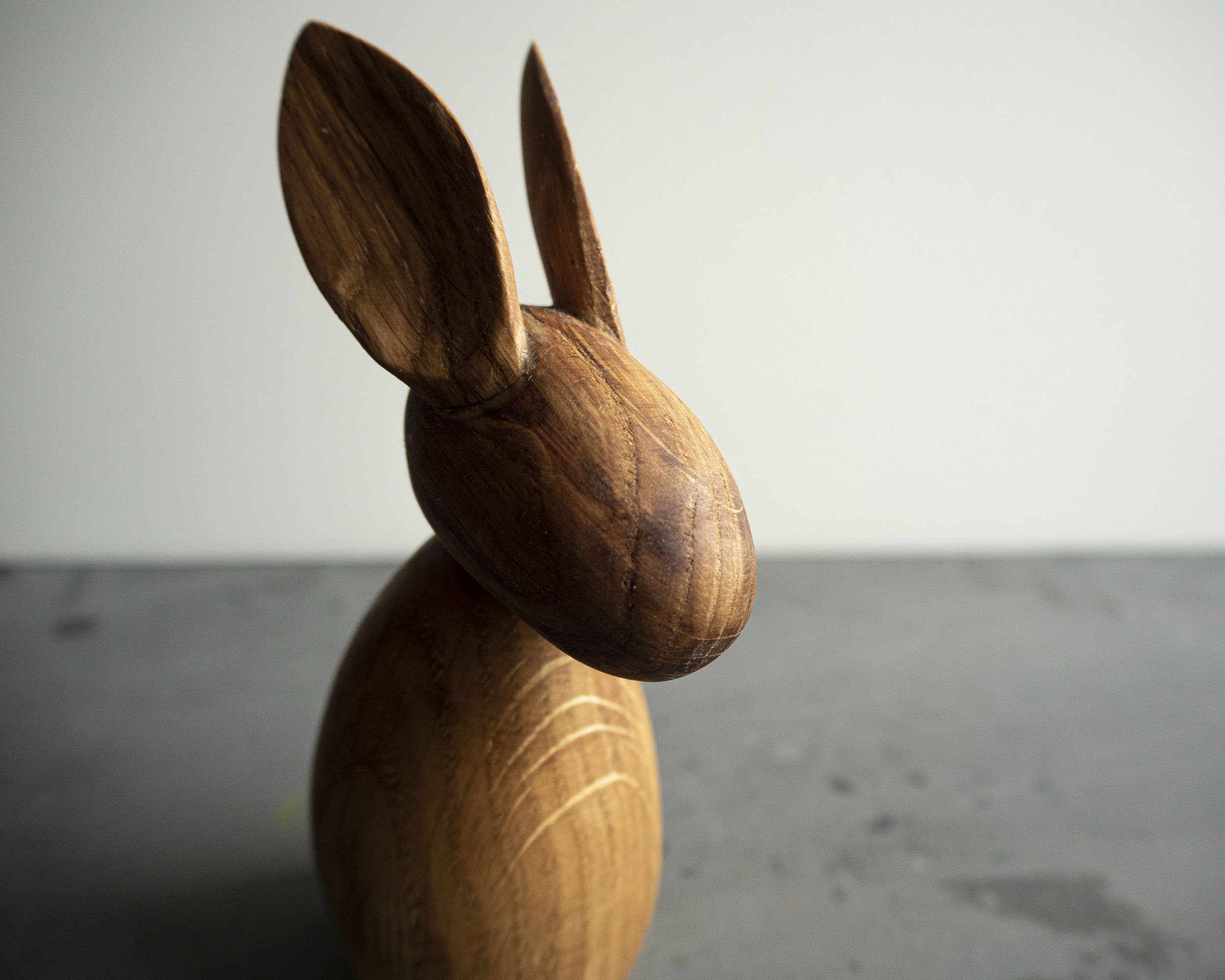 Wooden Rabbit, Minimalist Sculpture, Handmade Animal Figurine, Easter ...