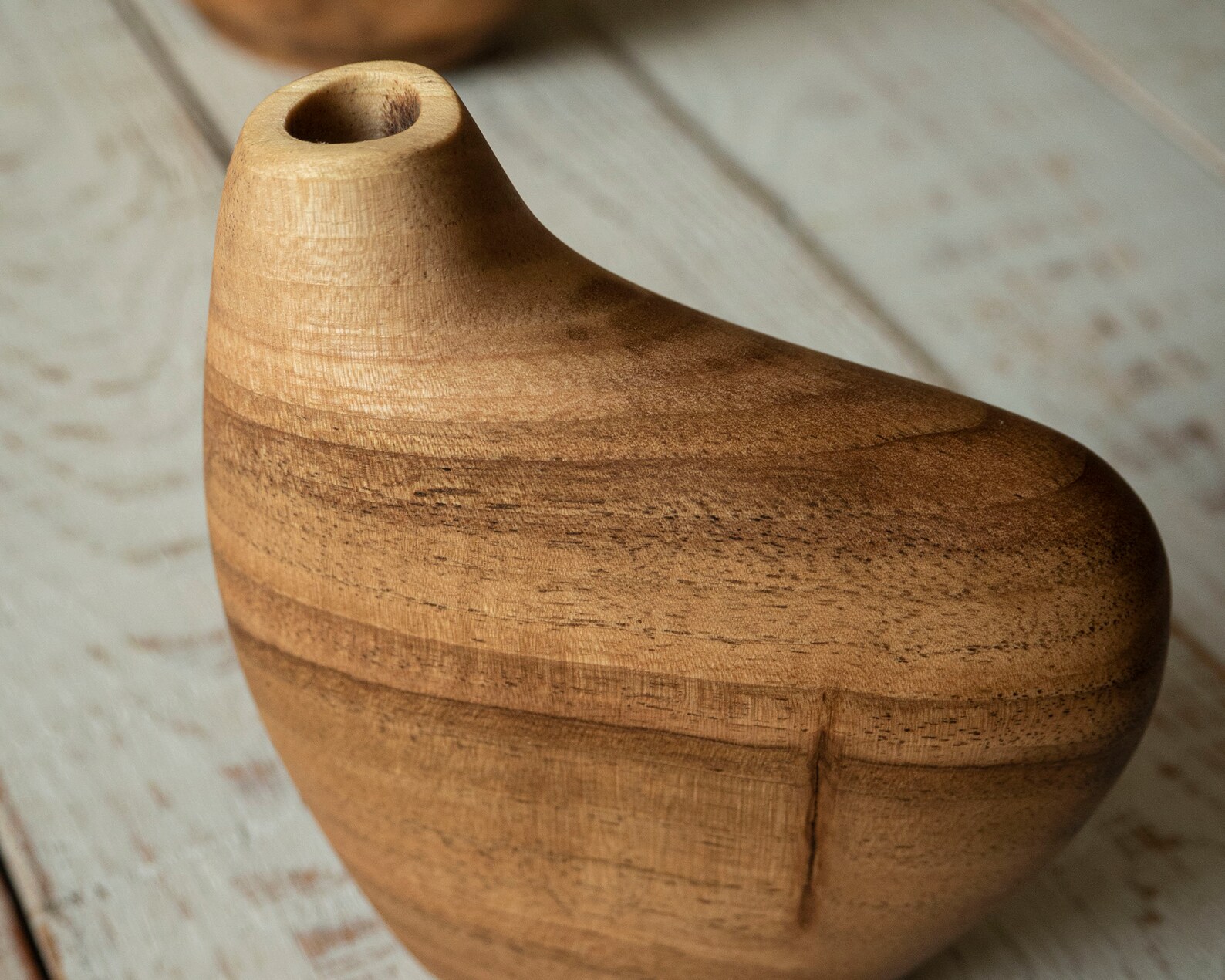 Small Wooden Vase for Dried Flowers, Solid Walnut Hardwood, Natural ...