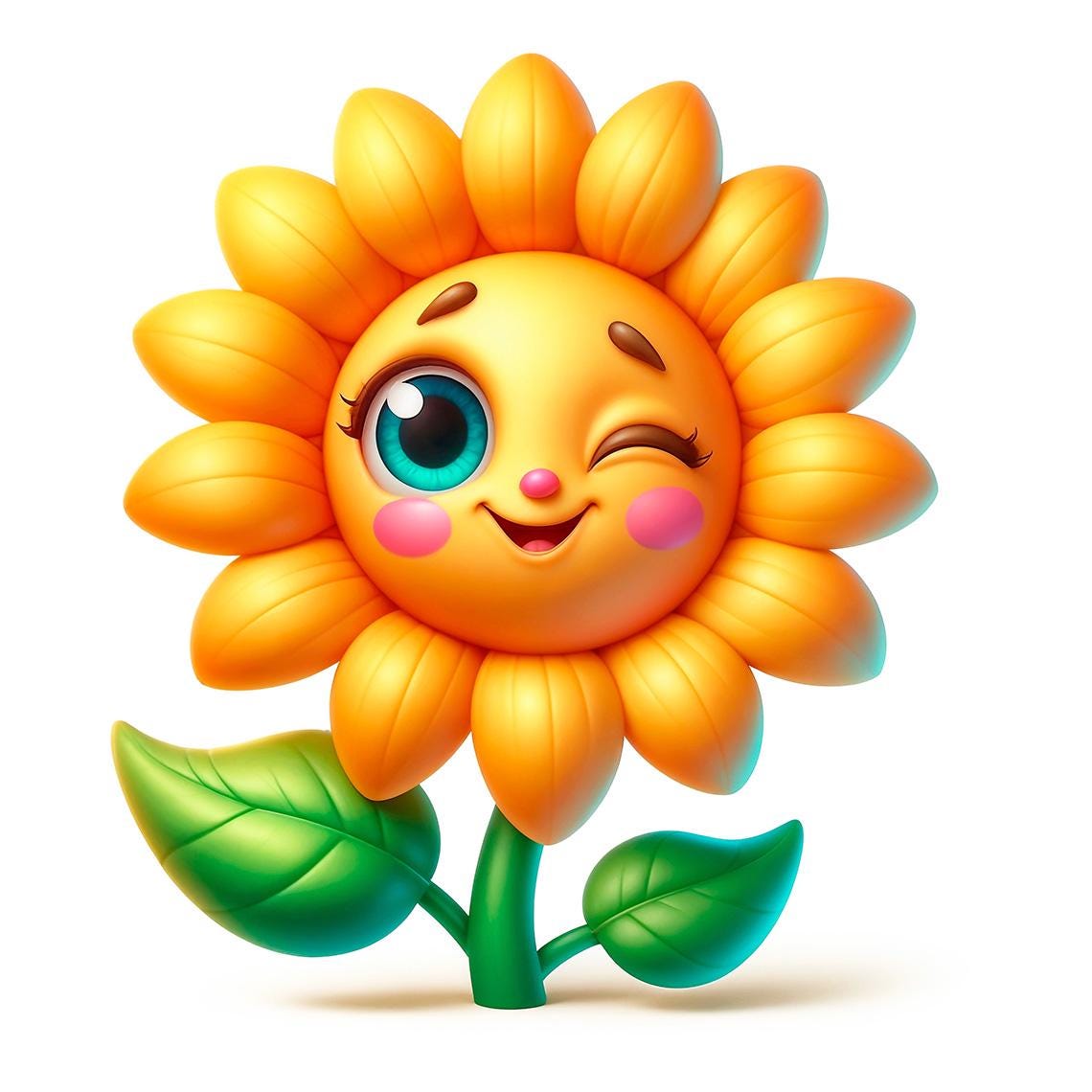 Smiling Sunflower, 10 High-quality JPG Included, Cute Sunflower Clipart ...