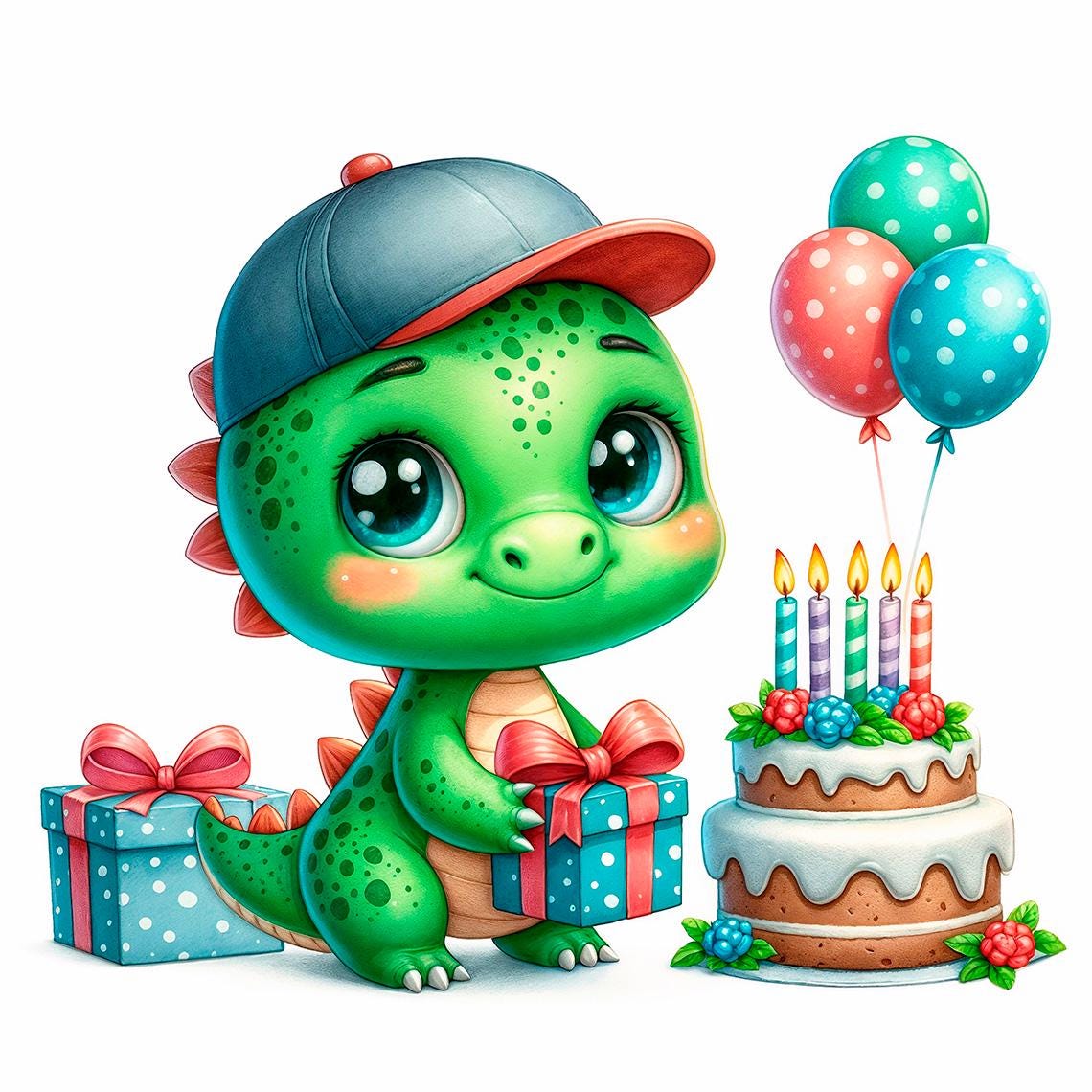 Cute Dinosaur Clipart, 10 High-quality JPG, Birthday Party Clipart ...
