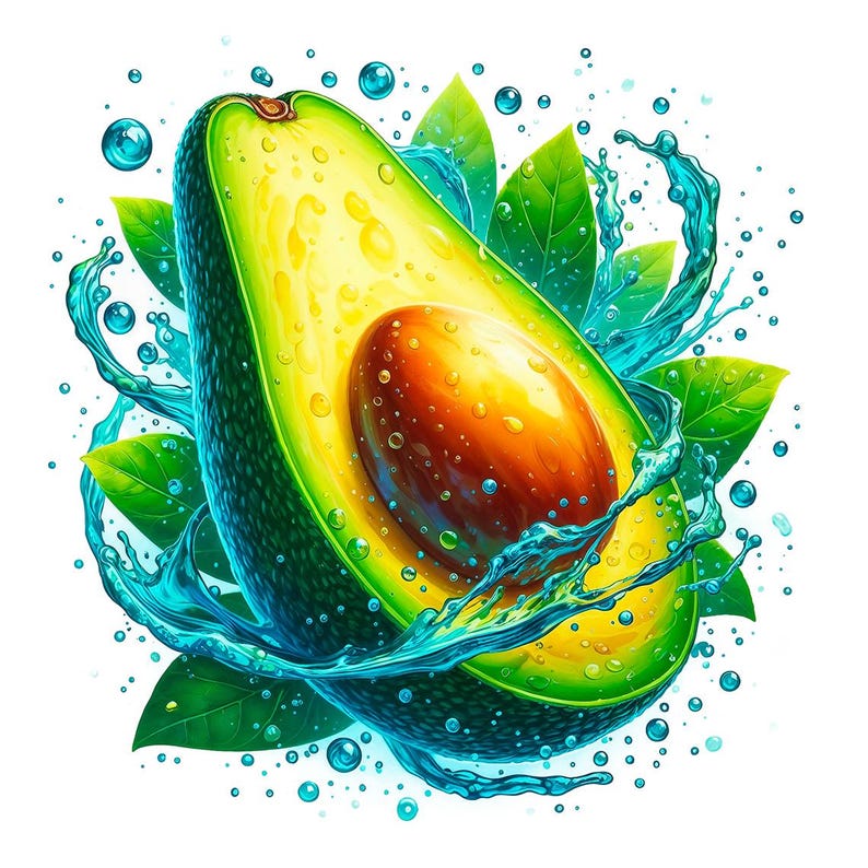 Avocado Clipart, 10 High-quality Jpg, Fruit Watercolor Avocado, Clip ...