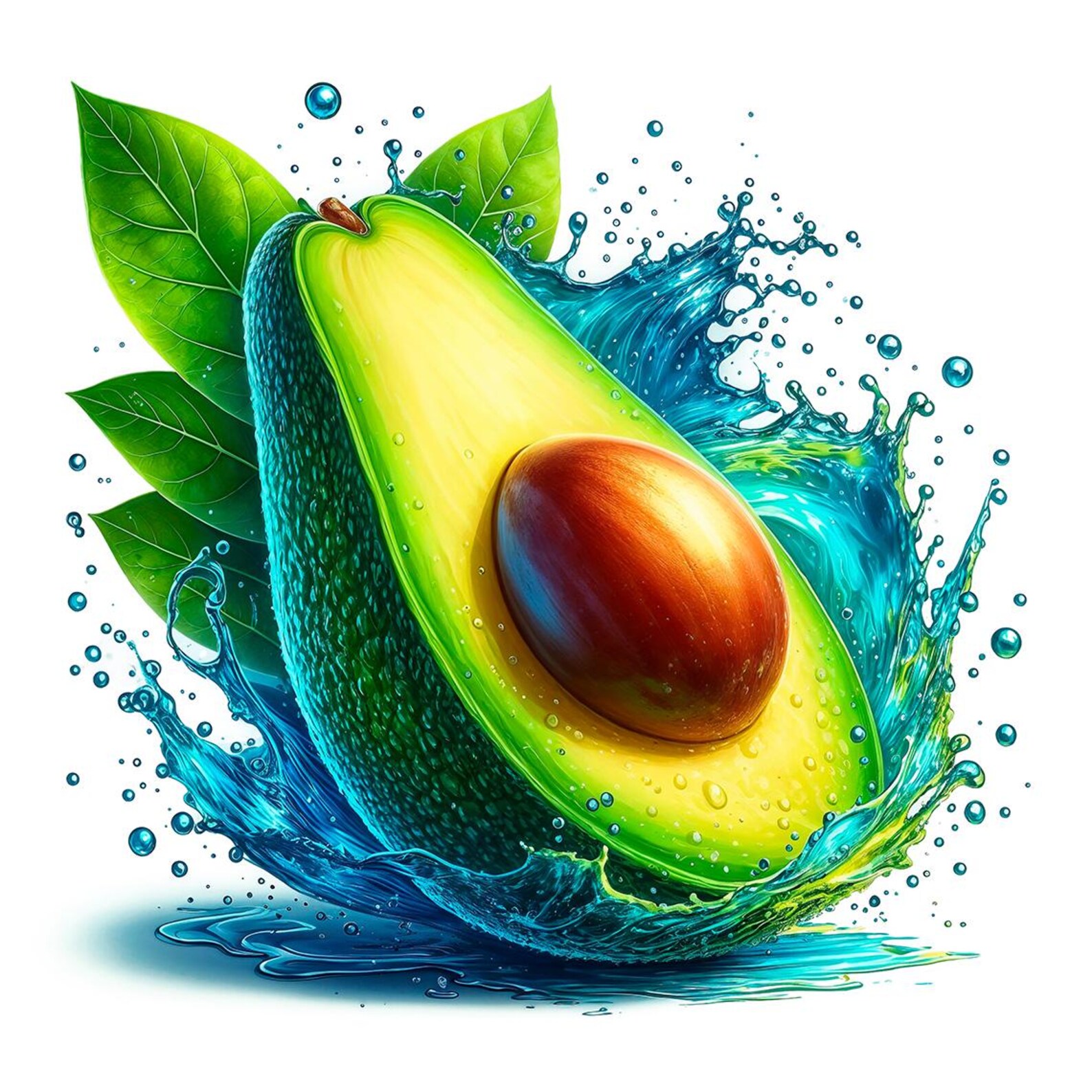 Avocado Clipart, 10 High-quality Jpg, Fruit Watercolor Avocado, Clip ...