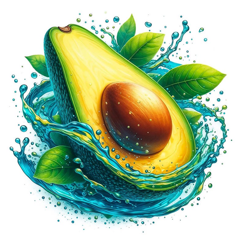 Avocado Clipart, 10 High-quality Jpg, Fruit Watercolor Avocado, Clip ...