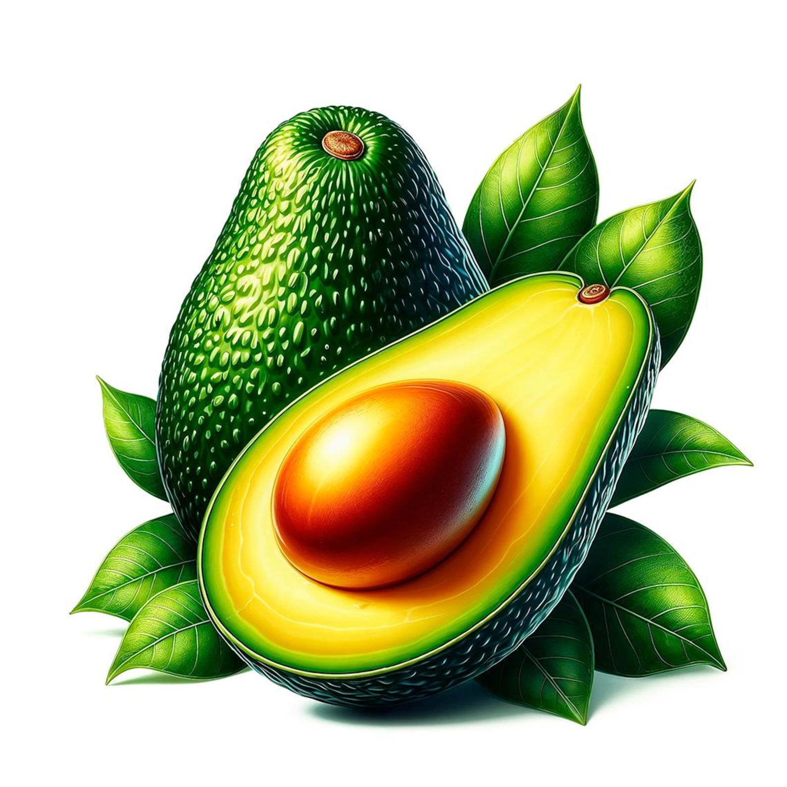 Avocado Clipart, 10 High-quality Jpg, Fruit Watercolor Avocado, Clip ...