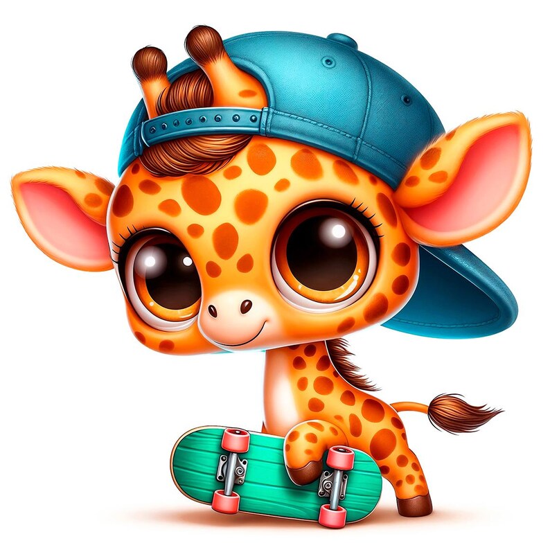 Watercolor Cute Giraffes Clipart, 12 High-quality Jpg, Cute Baby ...