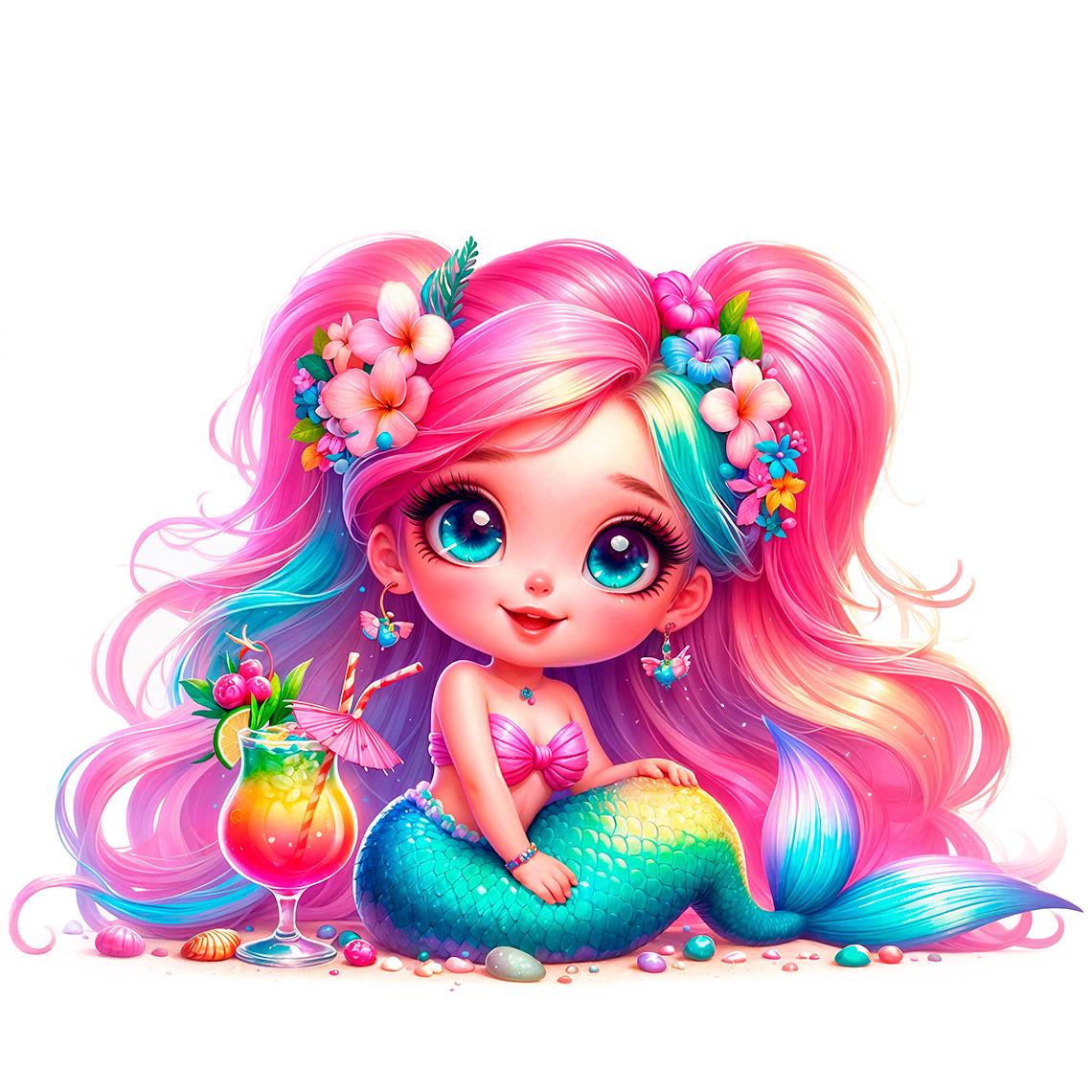 Cute Mermaid Clipart 10 High-quality JPG, Magical Cute Mermaid Clipart ...