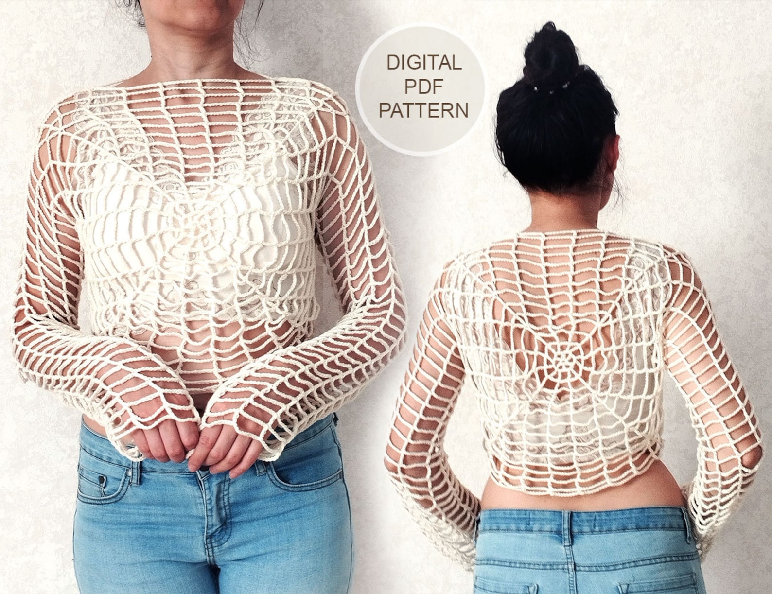 Crochet Spider Web Top, Halloweb Top, Crochet Pattern, PDF, Spider Web ...