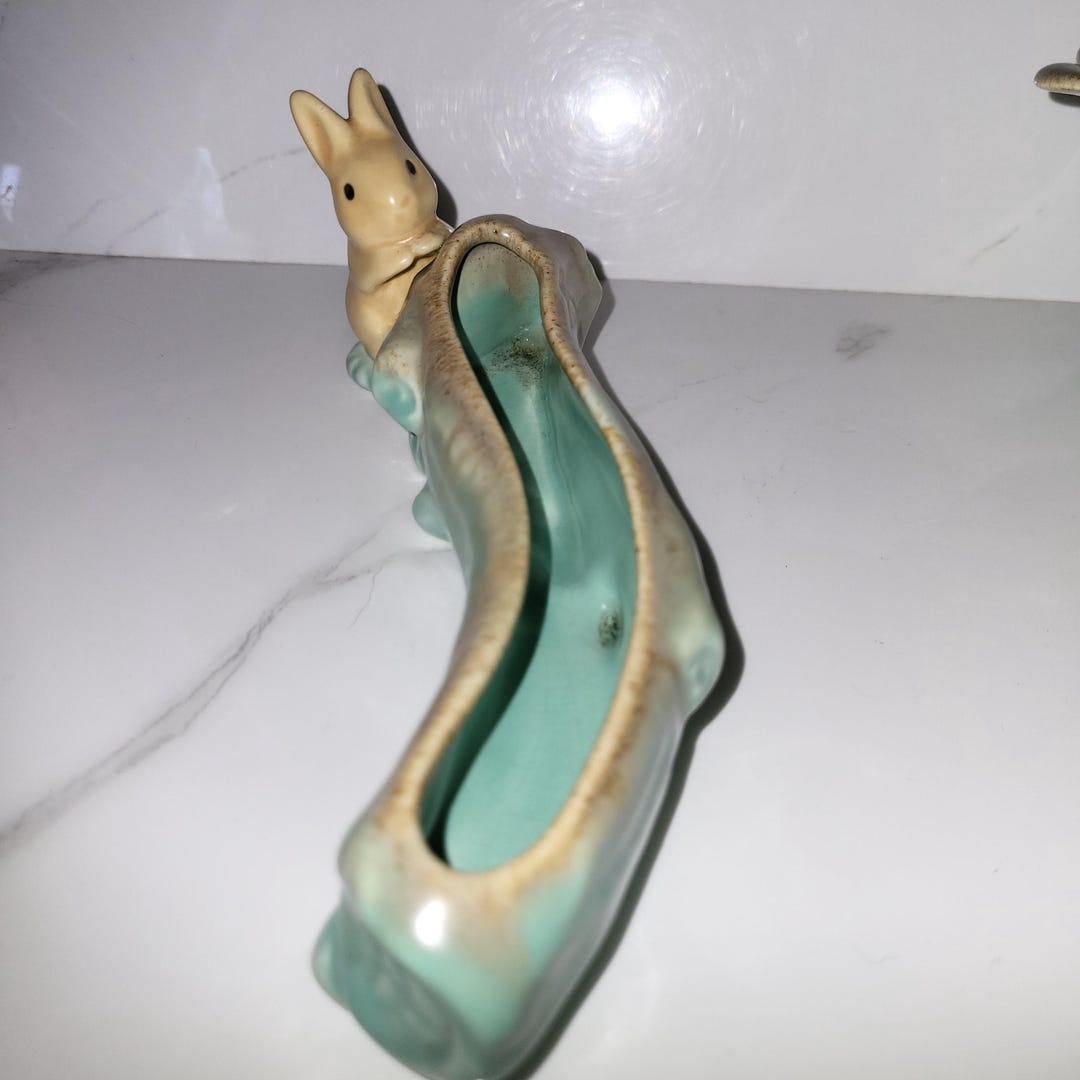Vintage Hornsea Pottery Fauna Rabbit Log Posy Vase, Mid-century ...