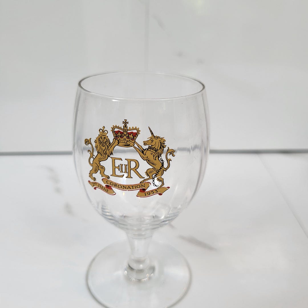 Vintage Queen Elizabeth II Coronation Wine Glass – 1953 Royal ...
