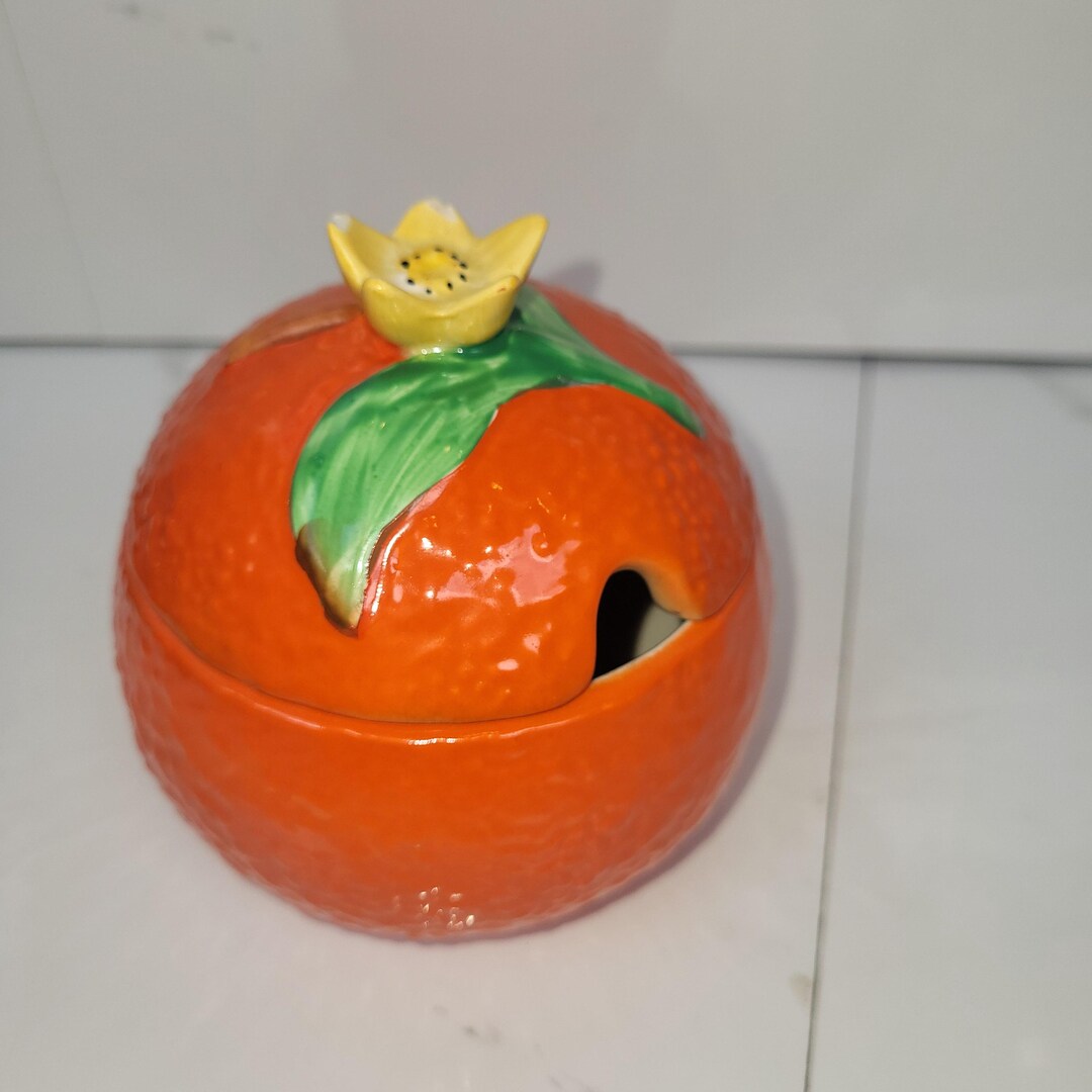 Vintage Carlton Ware Orange-shaped Condiment Jar | Hand-painted Fruit ...