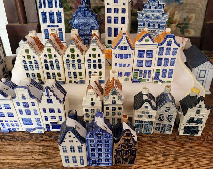 Vintage Delft Blue Houses Collection – Dutch Coin Banks, Incense ...