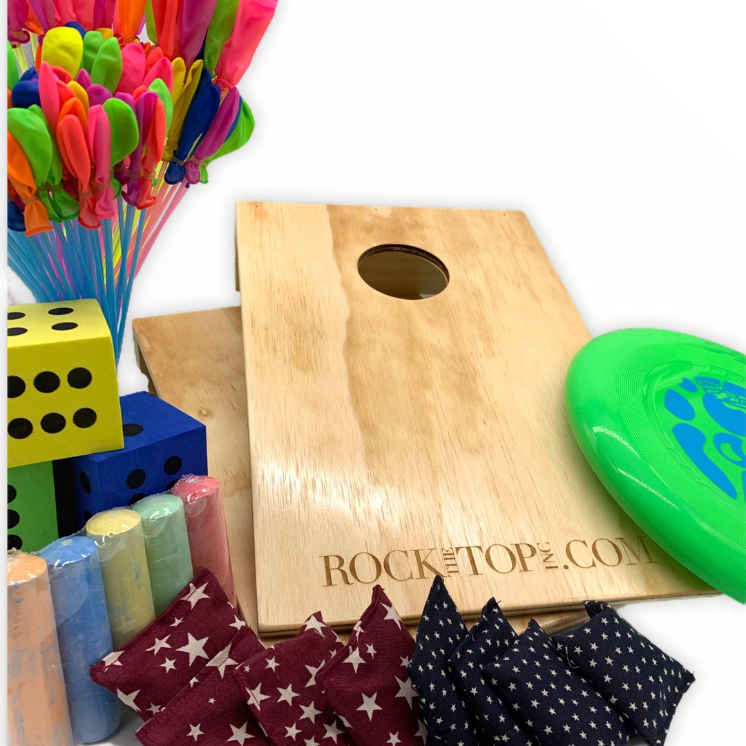Outdoor Activities Summer Fun Box, Lawn Game, Mini Cornhole Set (USA ...