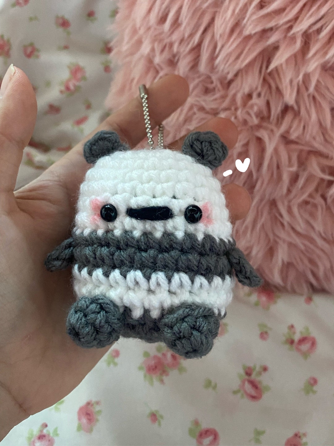 Bear Amigurumi Crochet Keychain, Cute Car Mirror Hanging Accessories ...