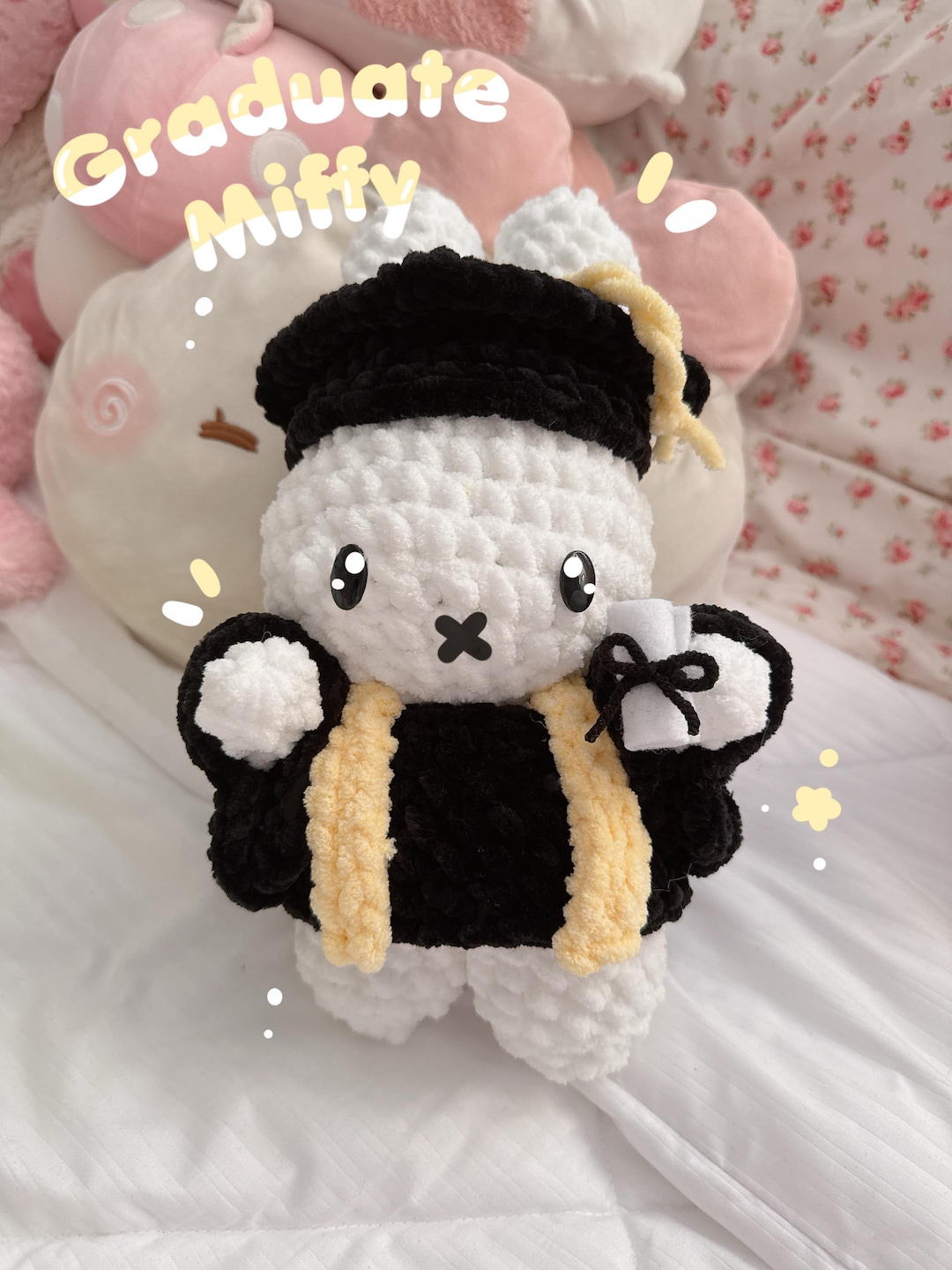 Custom Crochet Miffy Graduation Bunny – Handmade Plush Gift ...