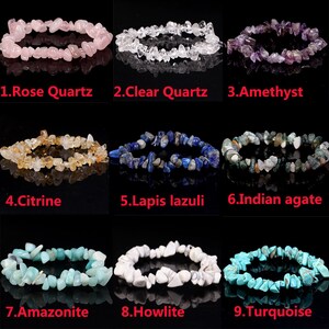 Wholesale Crystal Gemstone Chip Bracelet,healing Crystal Chip Bracelet ...