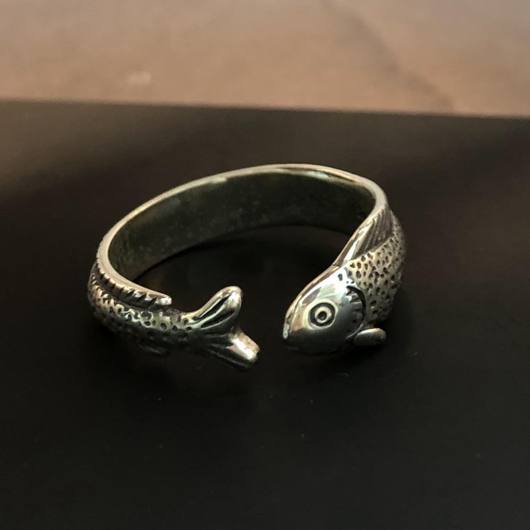 Fish Ring 925 Sterling Silver Ring Cute Ring Man Woman Ring Lover Ring ...