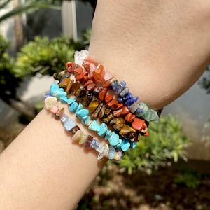 Wholesale Crystal Gemstone Chip Bracelet,healing Crystal Chip Bracelet ...