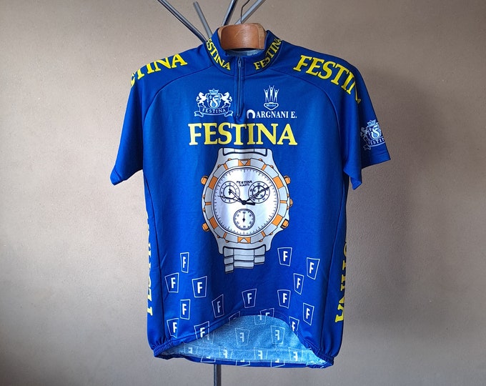 1992 Festina Professional Cycling Jersey Made in Italy in Blue, Size ...
